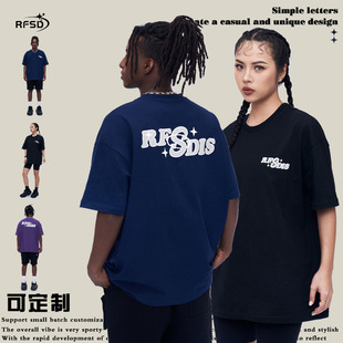 RFSD男装|2024春夏新款美式潮牌T恤男字母趣味搞怪印花纯棉短T-阿里巴巴