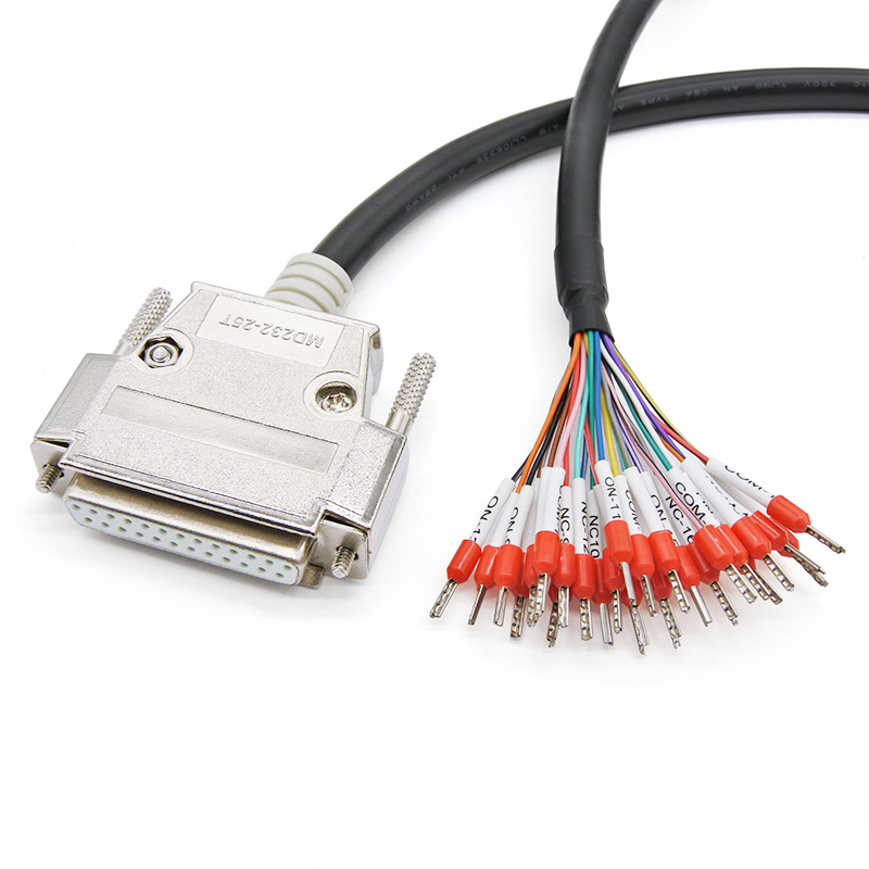 H 工厂定制DB25铁壳 db25金属壳 母头25针白胶芯 连接线工控线-阿里巴巴
