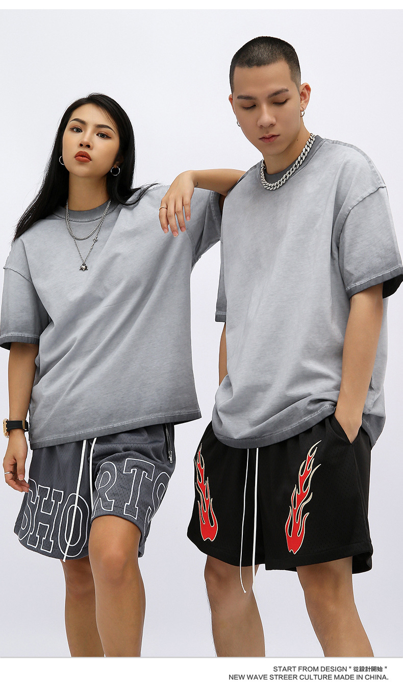 RFSD男装|重磅洗水工艺短袖t恤290g重磅潮牌t恤重工反炒圆领短袖-阿里巴巴