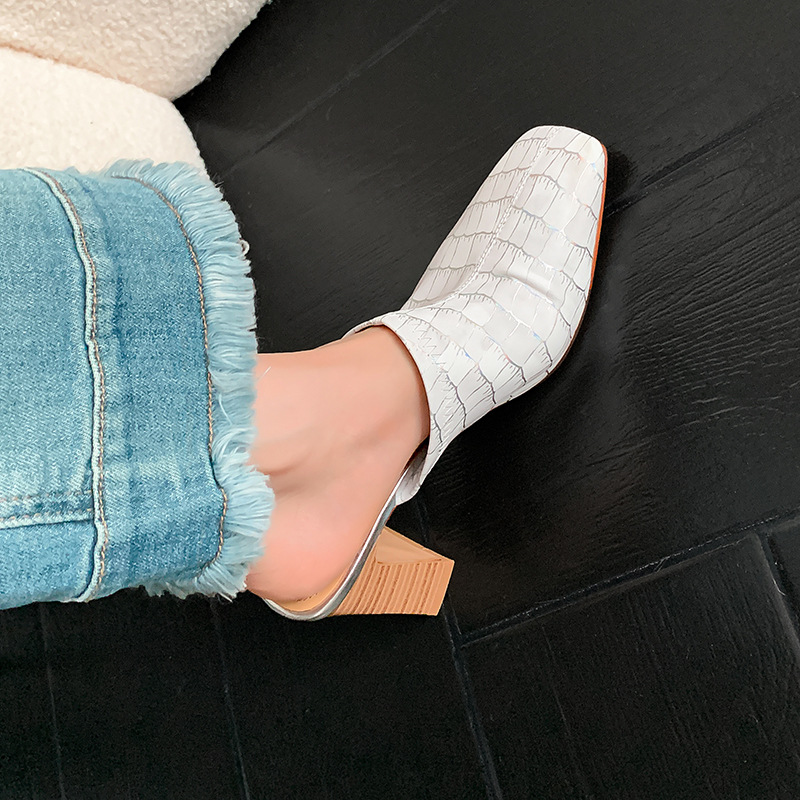 CHIKO Xaviera Square Toe Chunky Heels Clogs/Mules Shoes