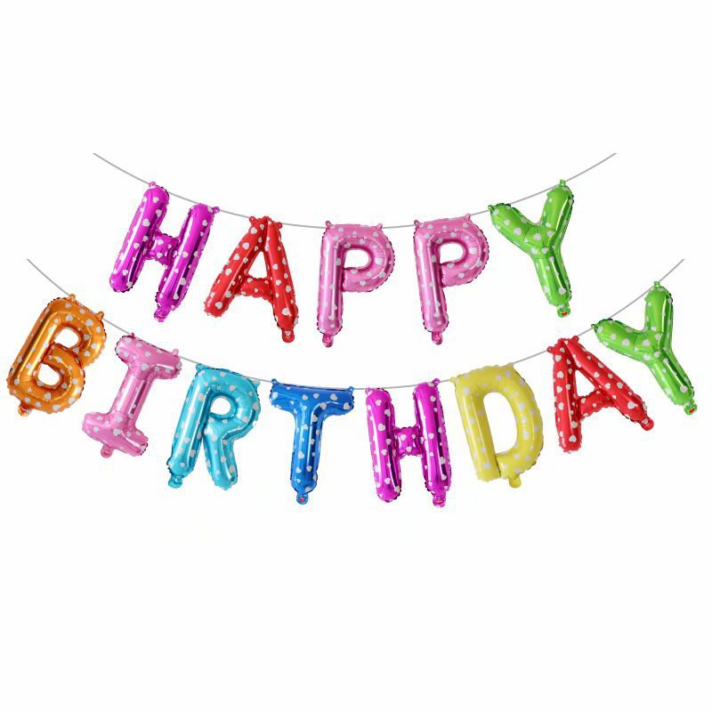 16寸生日快乐铝膜气球套装HappyBirthday可悬挂铝膜字母生日气球-阿里巴巴
