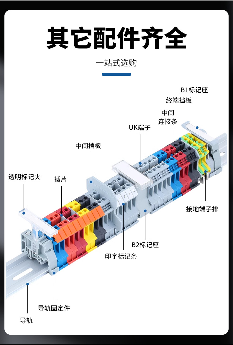 D-UK2.5接线端子配UK2.5B/D-UK4/10挡板侧板终端封板阻燃挡片配件-阿里巴巴