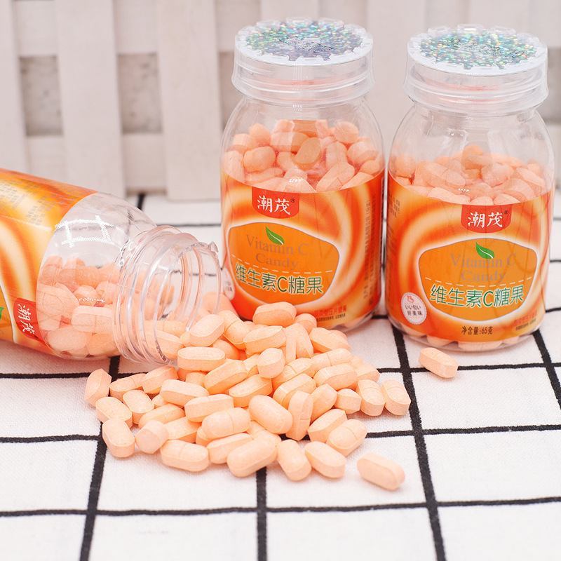 维生素C糖果压片食品休闲小零食盒装潮茂儿童孩子超市罐装办公室-阿里巴巴