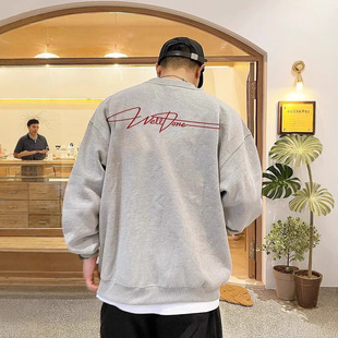 WE11DONE TRACK秋冬韩版潮牌青春校园情侣宽松百搭休闲圆领卫衣男-阿里巴巴