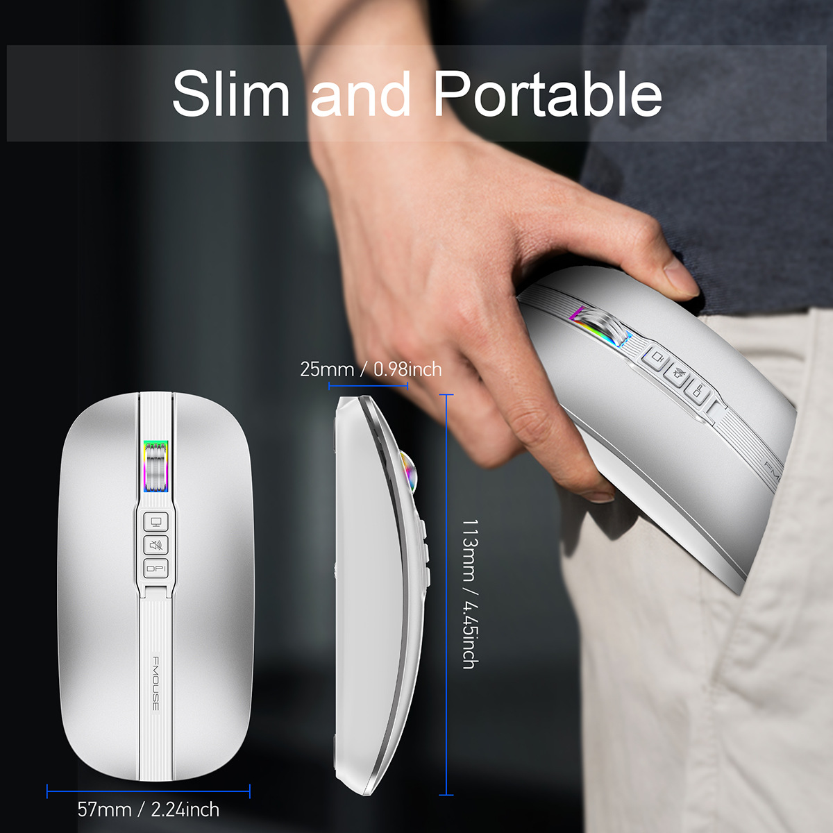 新无线10M蓝牙双模2.4G/BT5.1静音鼠标Mouse 2400DPI 6D 游戏办公-阿里巴巴