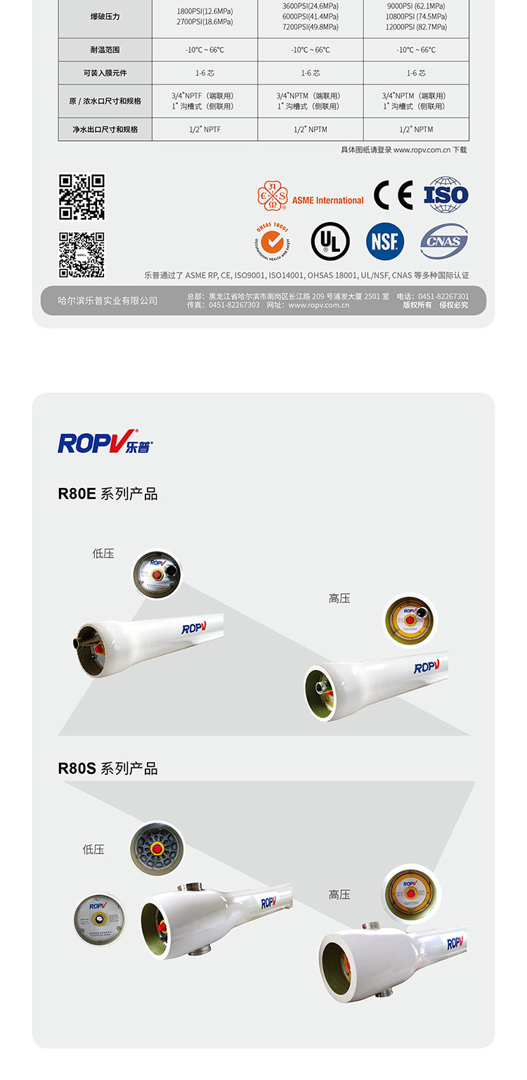 乐普ROPV玻璃钢膜壳8040纯水反渗透膜壳水处理RO反渗透玻璃钢膜壳-阿里巴巴