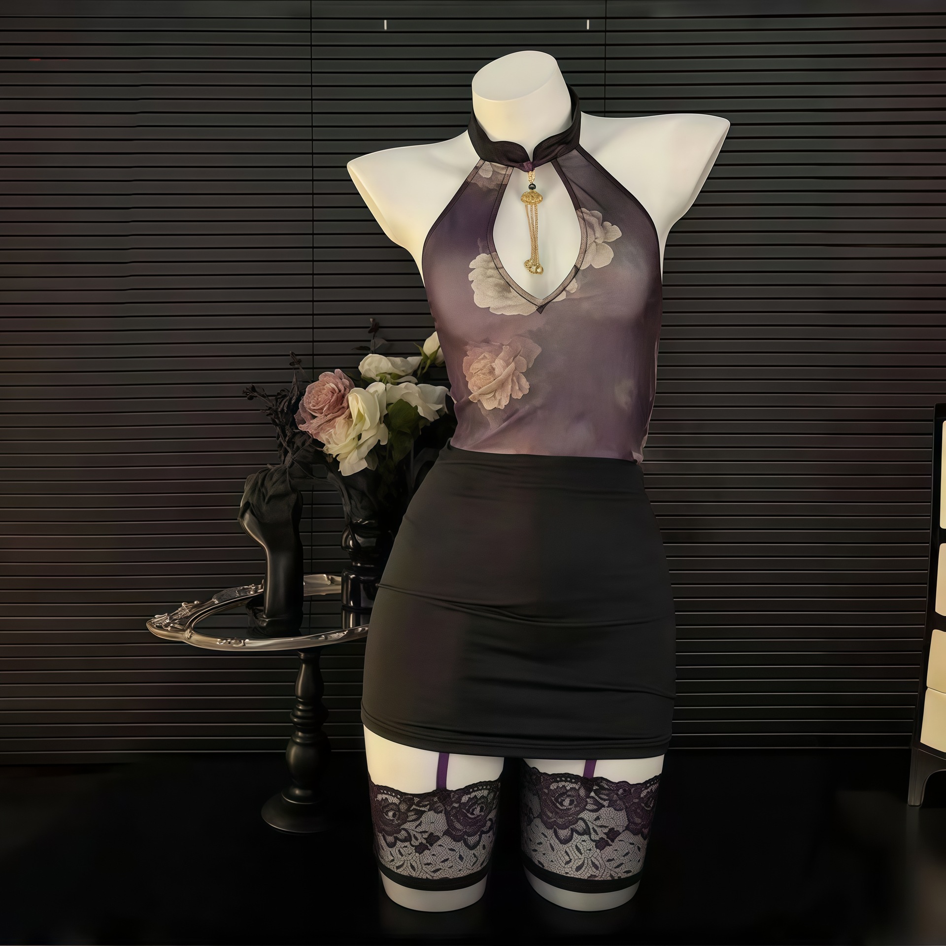 妧泱情趣内衣性感秘书夜店辣妹旗袍紧身包臀短裙国风制服诱惑qqny-阿里巴巴