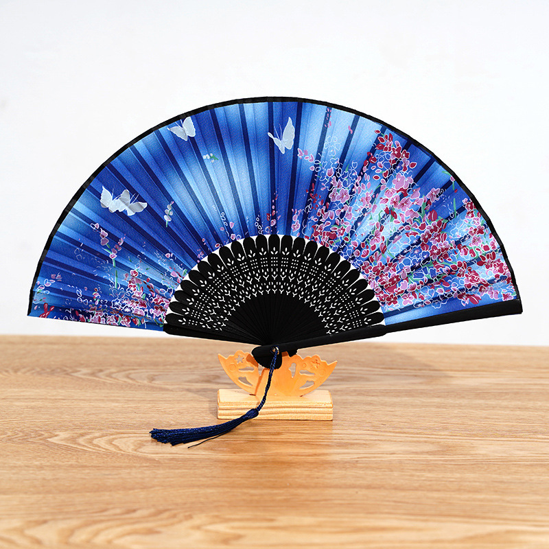 bamboo qualitative two antique green folding fan smiled fan children ...