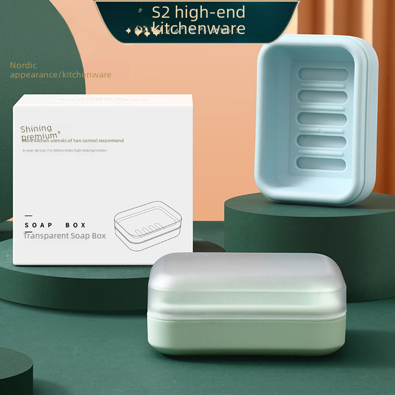 Sparkling Premium Soap Box Large Drying Soap Box with Lid Creative ...