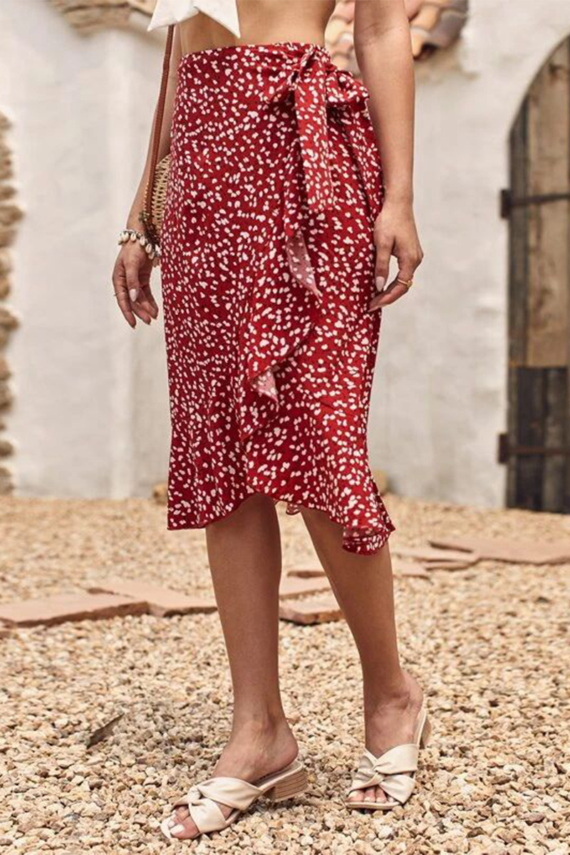 Summer New Women's High Waist Floral Beach Skirt