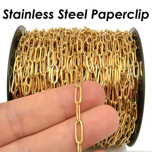 30 Feet - Stainless Steel Paperclip Chain Gold Silver Rectan-阿里巴巴