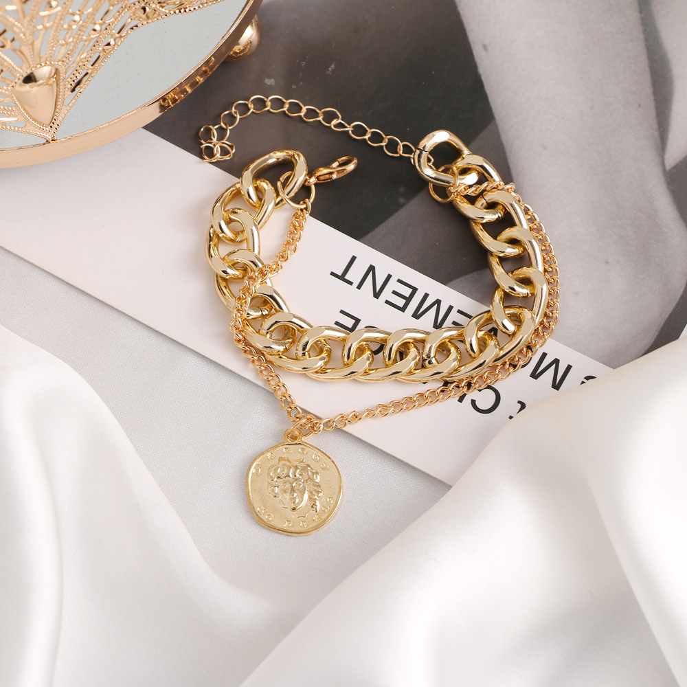 Gold Color Vintage Geometry Bracelets Bangles for Women-阿里巴巴