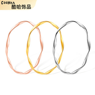 小红书同款钛钢镀金18K不掉色莫比乌斯环手镯小众设计简约不规则-阿里巴巴