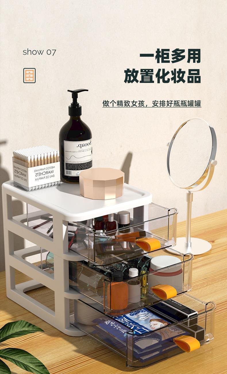 透明桌面收纳盒 小抽屉式书桌收纳柜塑料迷你储物盒文具收纳盒子-阿里巴巴