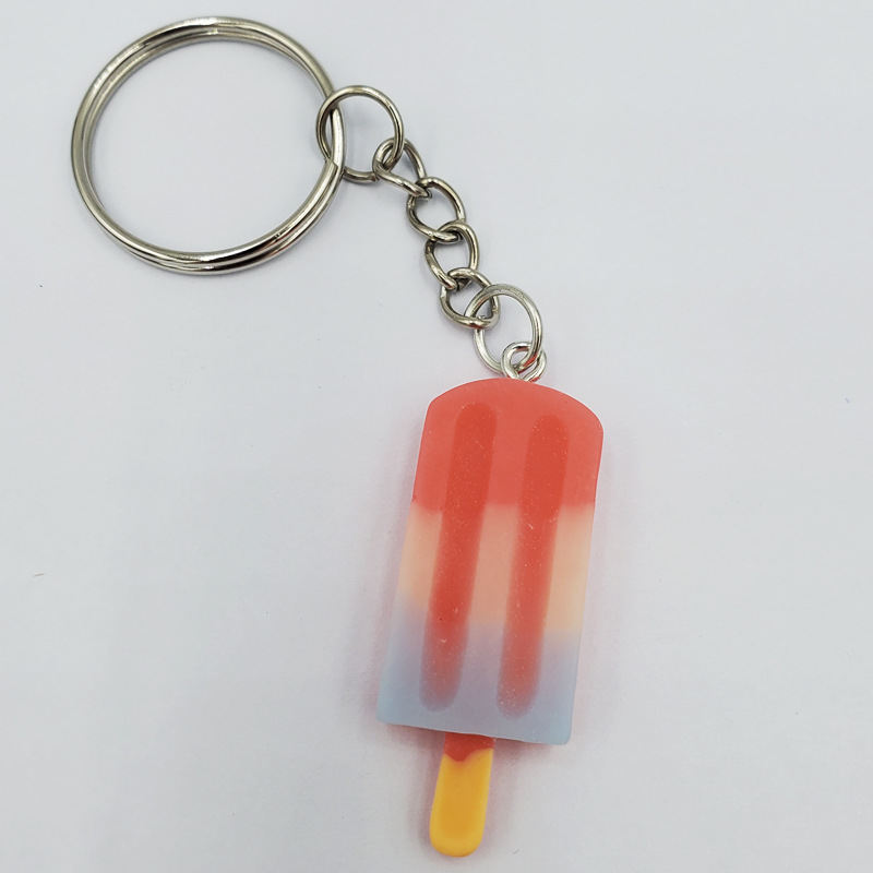 Resin simulation gradient color ice cream popsicle ice cream key chain ...