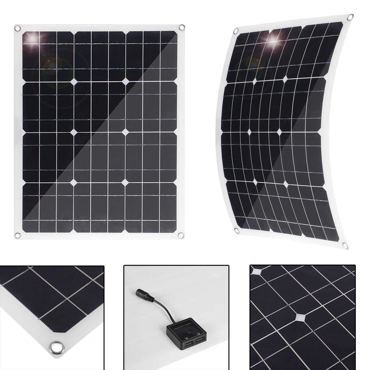 跨境专供40W*2 Solar Panel光伏组件10A-60A充电套装 80W太阳能板-阿里巴巴
