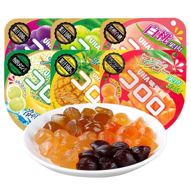 UHA悠哈酷露露果汁软糖袋葡萄水果糖味觉糖果儿童休闲零食喜糖52g-阿里巴巴