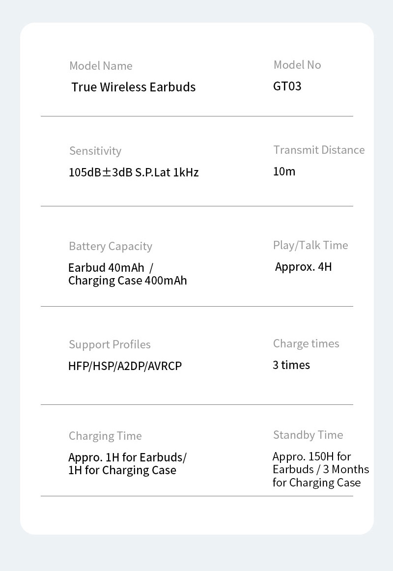 GT03带电池仓耳塞式充电蓝牙耳机立体声支持音乐数显白色无线迷你-阿里巴巴