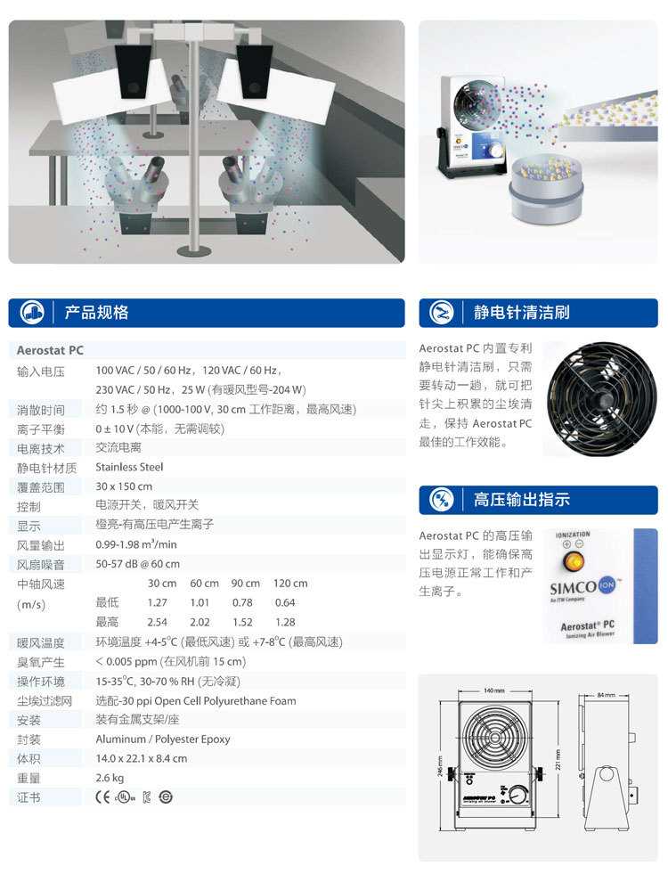 SIMCO离子风机AEROSTAT PC/PC2/XC/XC2/FPD-2-3-4除静电离子风扇-阿里巴巴