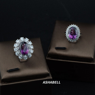 Ashabell 批发 925 纯银紫色锆石豪华戒指女士珠宝时尚潮流戒指-阿里巴巴