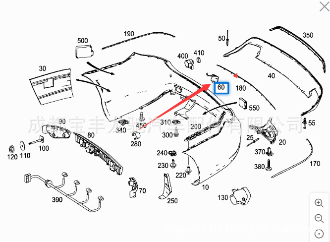 2078850124于奔驰E级w207 后杠拖车盖板-阿里巴巴