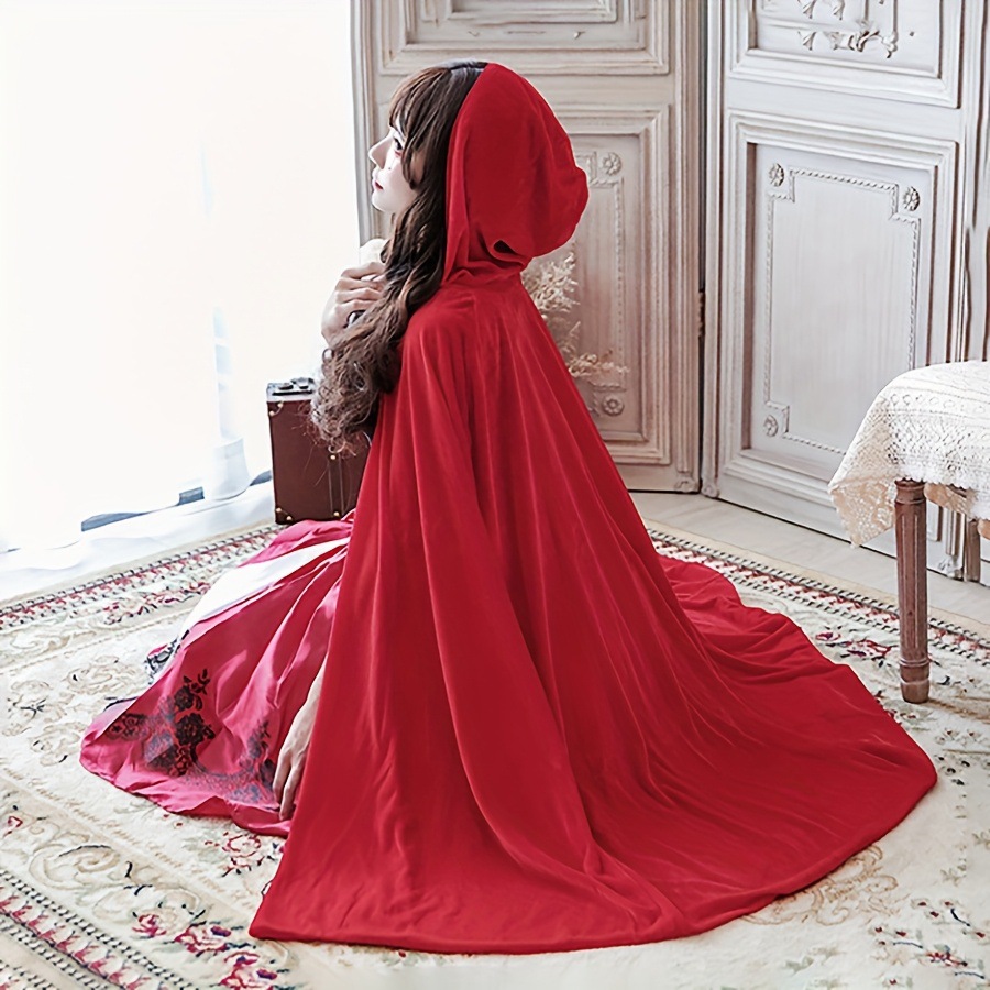 1pc Little Red Riding Hood Cape Vibrant Red Polyester-阿里巴巴