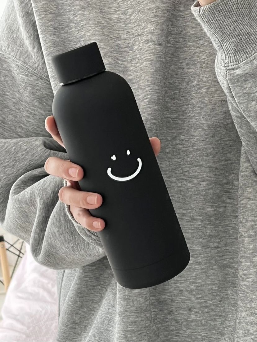 纯色简约笑脸保温杯小众学生保温杯创意磨砂质感表情休想水杯现货-阿里巴巴