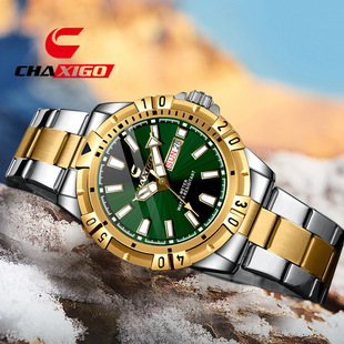 CHAXIGO正品瑞士男表商务奢华男士手表跨境爆款钢带防水石英表-阿里巴巴