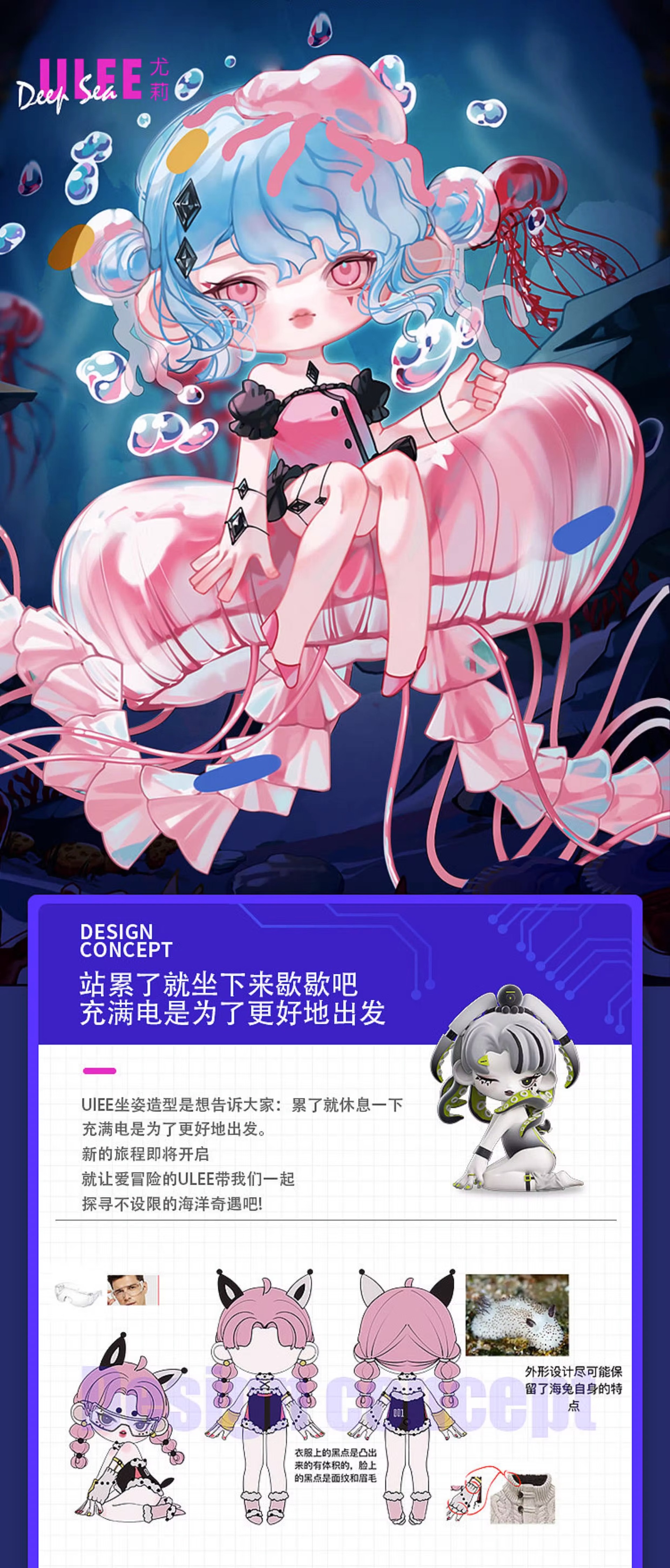正品ULEE尤莉 深蓝之境尤莉深海系列盲盒潮流玩具礼物潮玩摆件-阿里巴巴