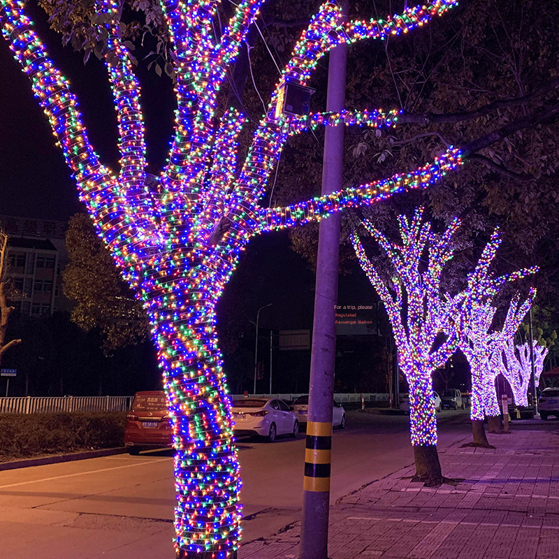 Led string outdoor waterproof colored lights string around the tree ...