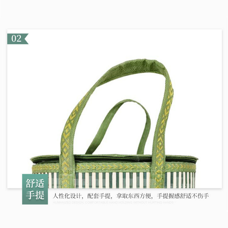 Portable Native Egg Zongzi Bamboo Basket Oval Bamboo Woven Folding ...