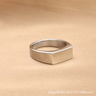 欧美饰品钛钢长方形戒指复古潮男朋克不锈钢长方块指环厂家直供-阿里巴巴