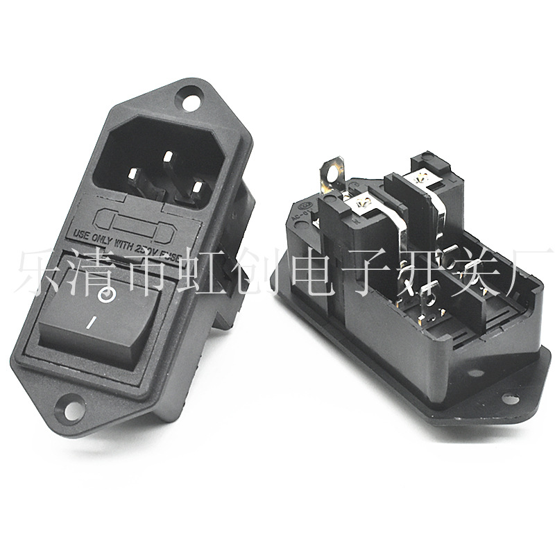AC电源插座 AC-01A 双保险 印竖 O 1 带开关 带固定孔 三合一插座-阿里巴巴