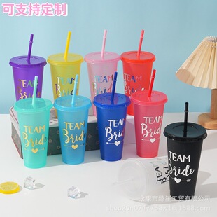 跨境爆款闪粉吸管杯710ml/24oz大容量pp塑料杯工厂直出水杯可logo-阿里巴巴