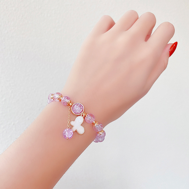 Cartoon children bracelet female baby cute girls princess glass beads ...