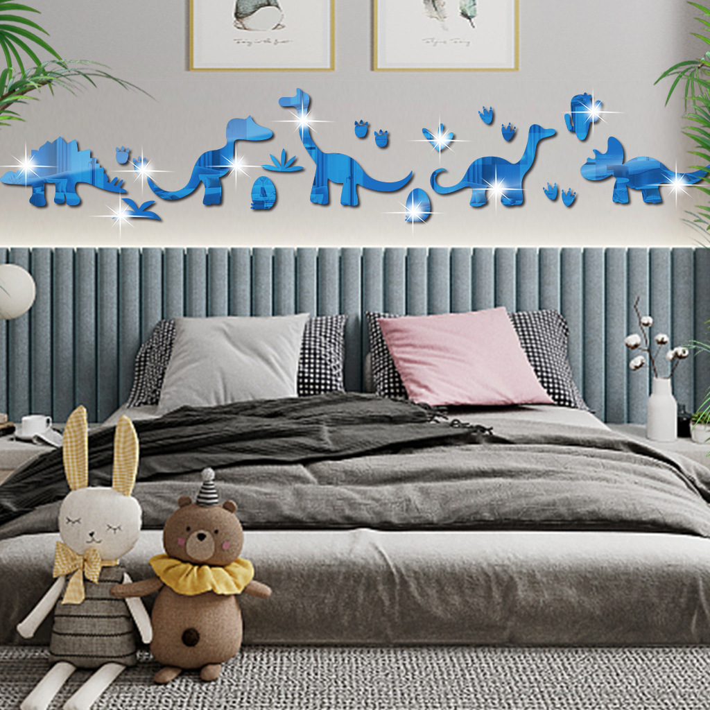 亚马逊热销亚克力恐龙乐园5只恐龙镜面贴SM238卧室客厅镜子贴批发-阿里巴巴