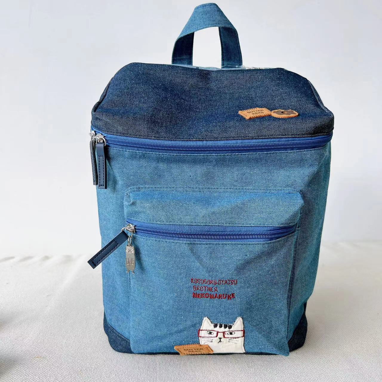 日本kusuguru刺绣猫咪双肩包妈咪包旅行包学生包通勤补习包960-阿里巴巴