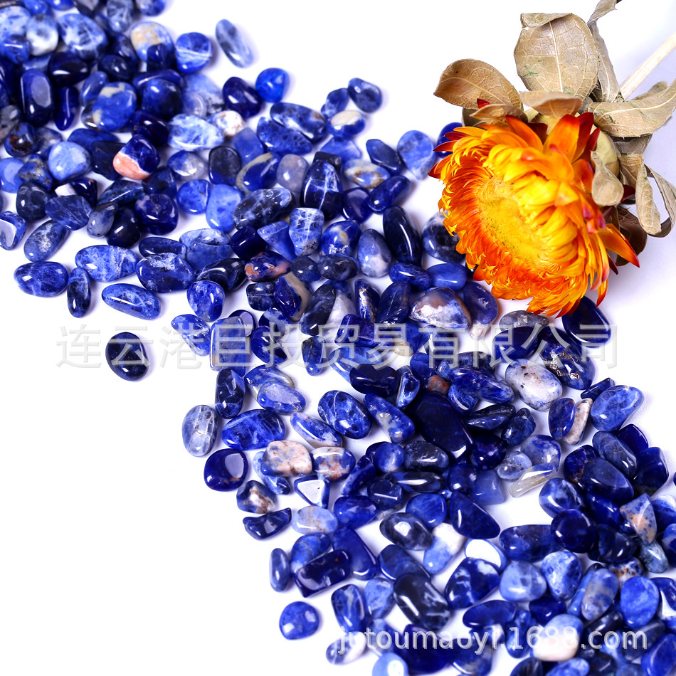 现货天然方钠石碎石Sadolite蓝纹石水晶碎石鱼缸盆栽香薰跨境挖宝-阿里巴巴