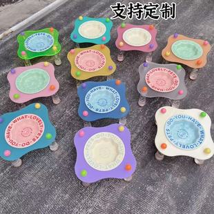 小花边盘带亚克力碗架家用陶瓷宠物碗猫碗狗碗宠物用品食盆猫咪-阿里巴巴