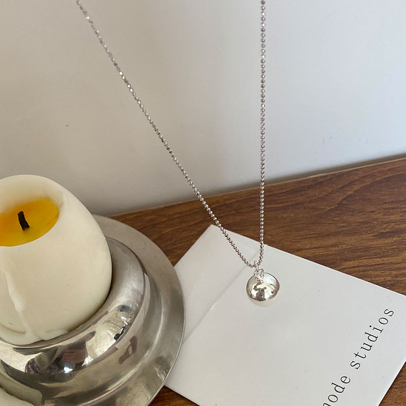 925纯银实心小球项链银珠波光粼粼闪亮款锁骨链2021年新品N392-阿里巴巴