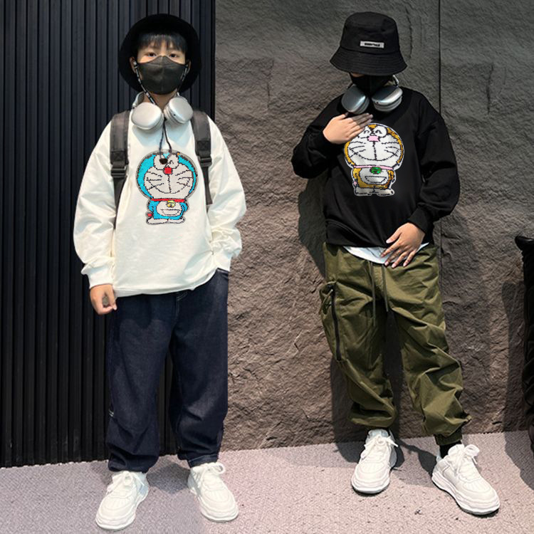 Flip sequined children's cartoon color-changing sweater autumn and ...