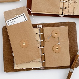复古手工牛皮资料袋 M5A7配套粘贴收纳袋 档案TN手账本活页本装饰-阿里巴巴
