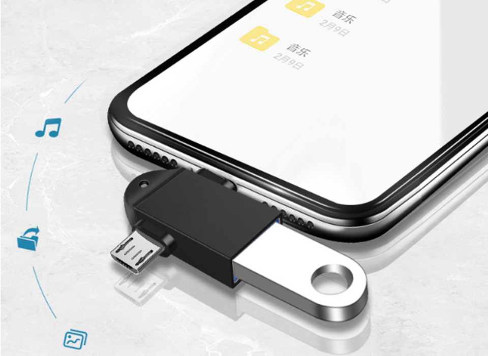 USB3.0转TYPE-C+micro安卓转接头 OTG转接头二合一OTG转换器-阿里巴巴