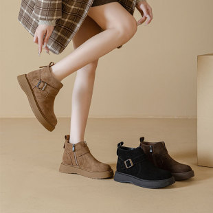 Thick-Soled Retro Boots for Women 2025 Autumn and Winter New Style Plus ...
