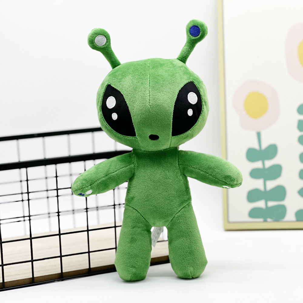 新款跨境AFTONSPARV green alien plush 外星人玩偶 毛绒玩具周边-阿里巴巴