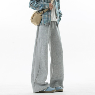 cleanfit白花灰弯刀裤子男2025春新款重磅运动卫裤宽松直筒休闲裤-阿里巴巴