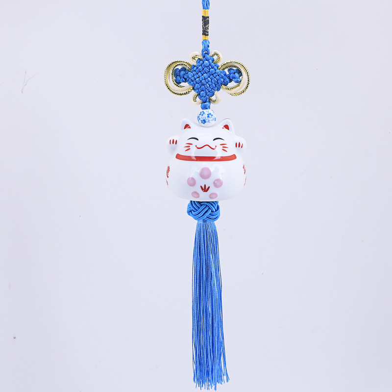 2pcs Auto car hanging Ceramic lucky cat hang god of luck wealth inside ...