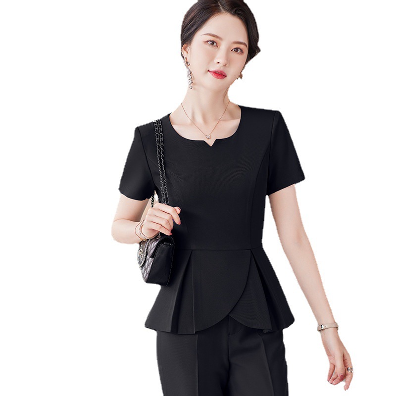 Fashion Summer Short-sleeved Business Wear Women's Suit Dress ...