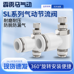 白色SL4-M5/6-01/8-02单向调节阀可调式气动节流阀SL调速快插接头-阿里巴巴