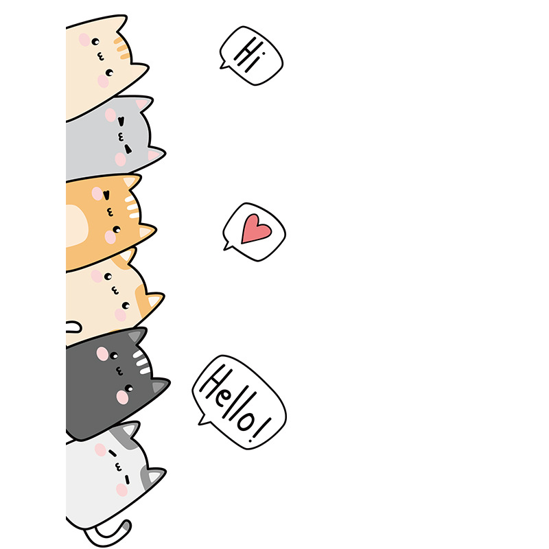 新款 MK9109 卡通猫咪叠叠乐英文字母儿童房卧室门贴家居装饰贴纸-阿里巴巴